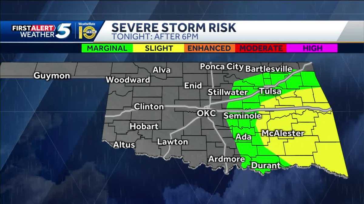 TIMELINE: Parts of Oklahoma could see hail, strong winds