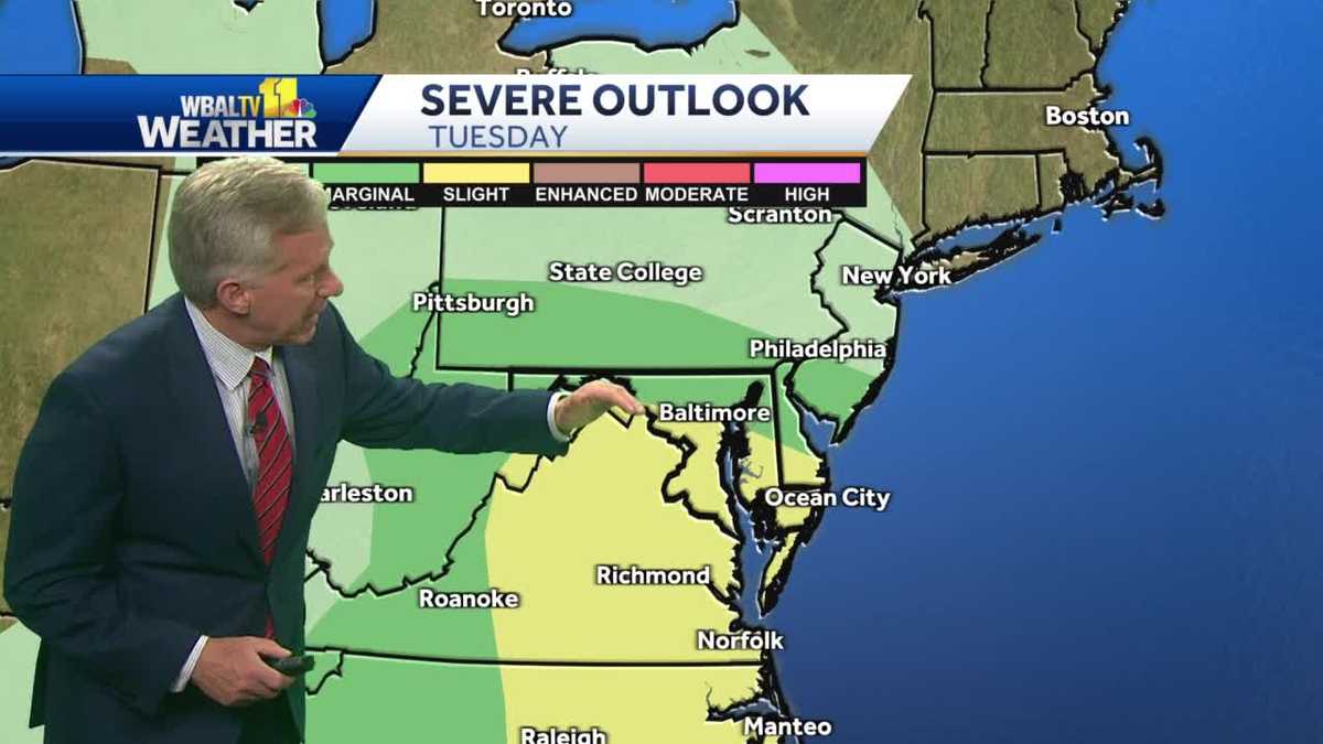 Baltimore Weather: Severe thunderstorms expected on Tuesday