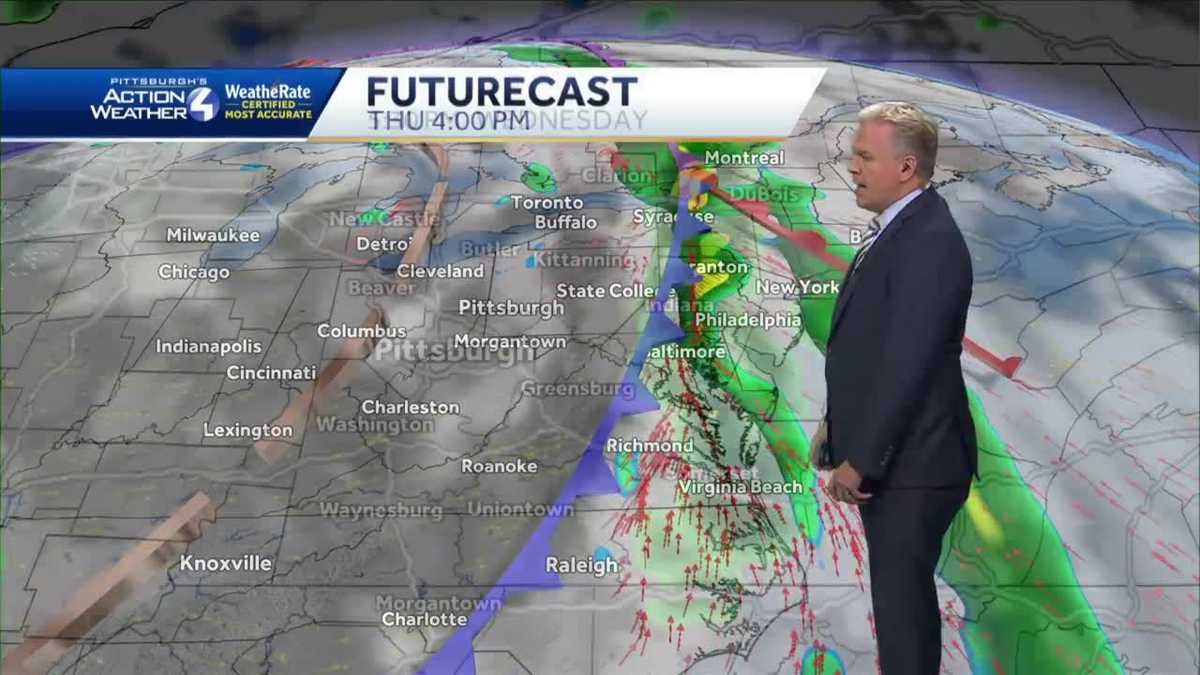 Cold front moving through Thursday