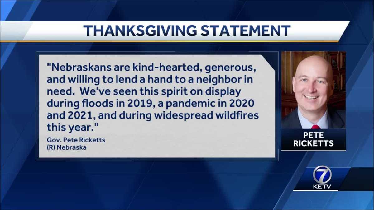 Nebraska Gov. Pete Ricketts releases Thanksgiving statement