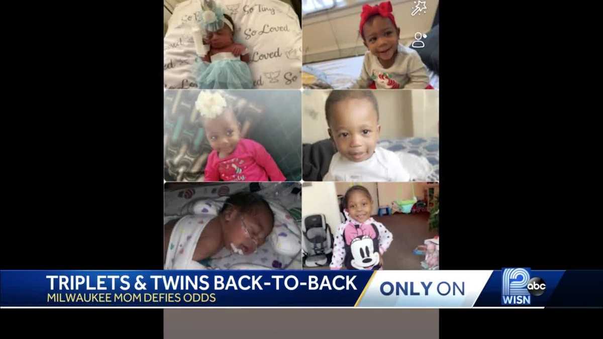 Family defies odds by having triplets, then twins