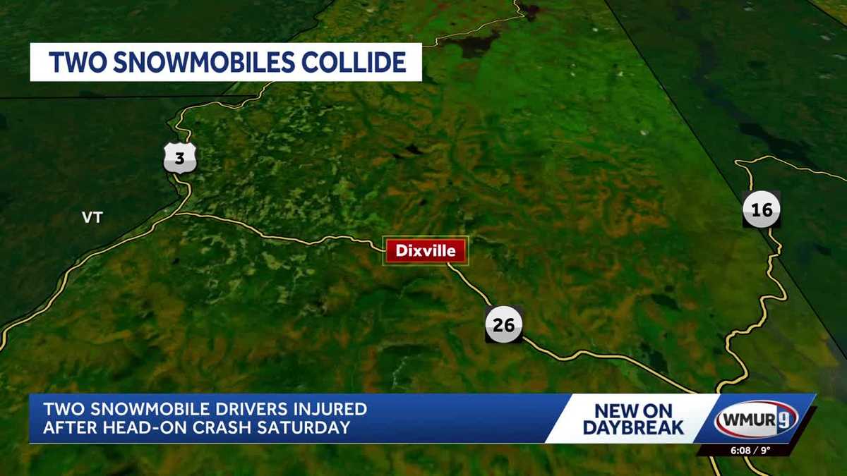 Head-on snowmobile crash injures 2 drivers