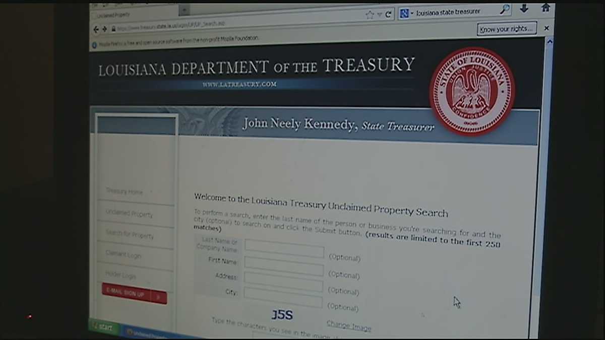 La Treasurer One In Six People Has Unclaimed Property