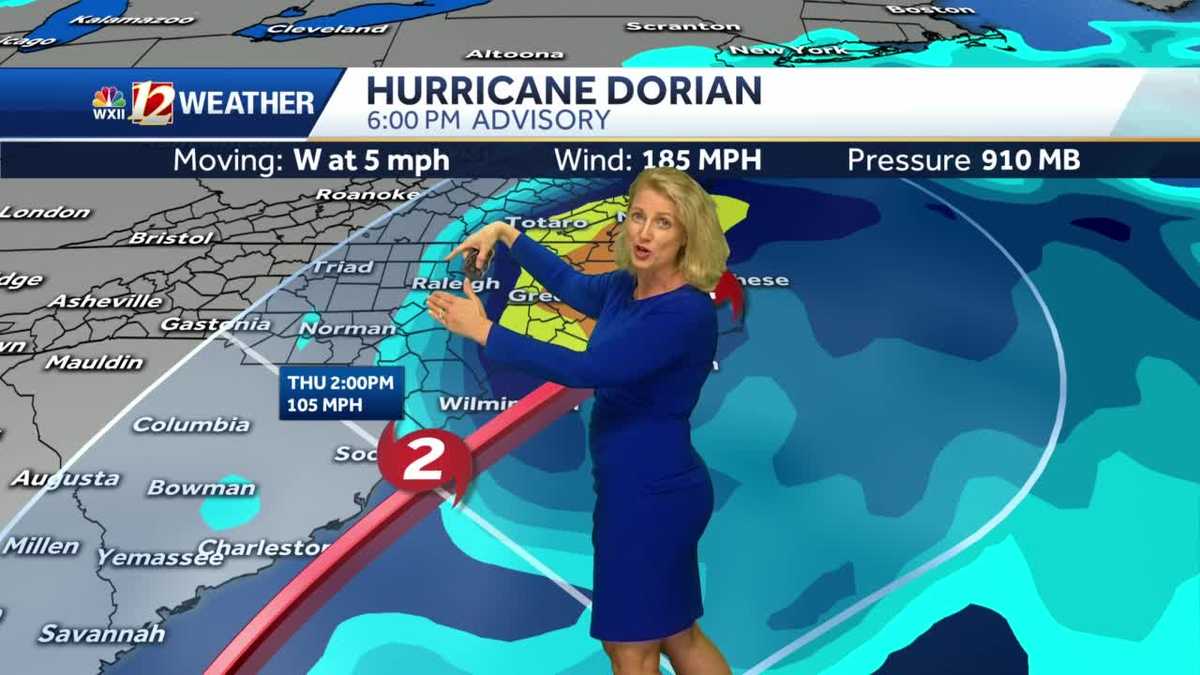 WATCH: Cat 5 Hurricane Dorian May Impact NC and a Nice Labor Day!