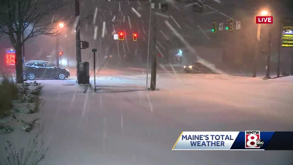 Snow quickly spreads across southern Maine