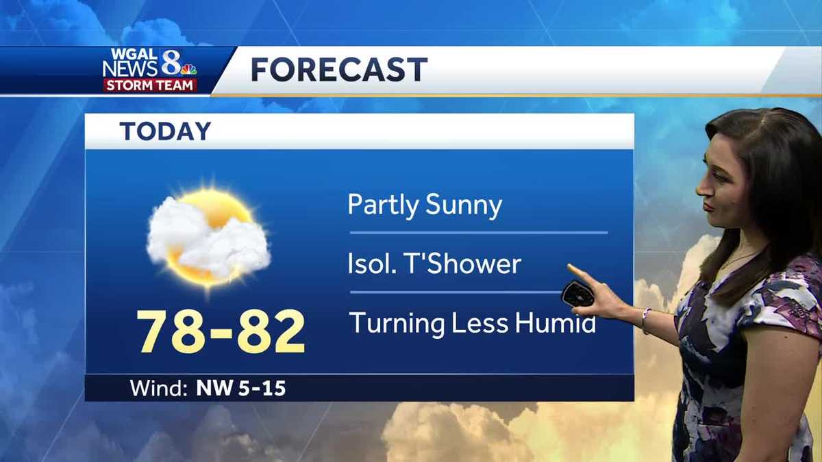 Falling humidity today, fall-like stretch in south-central Pennsylvania