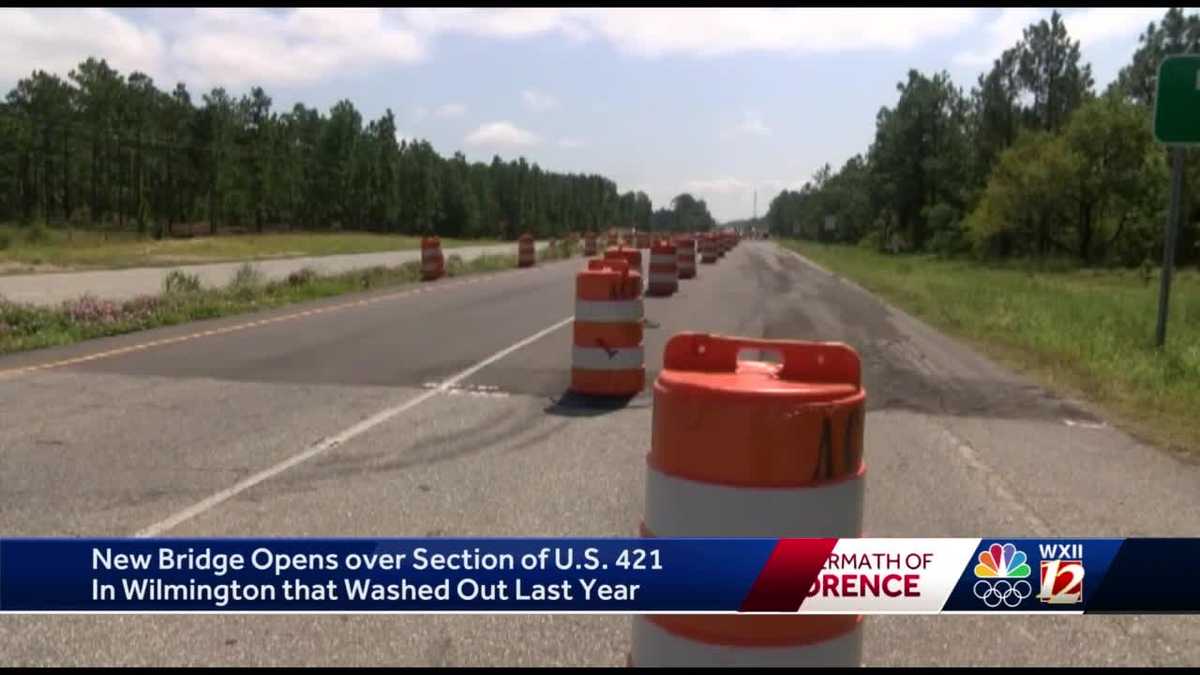 New bridge opens over section of Highway 421 that was washed away last year