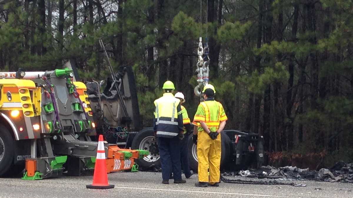 18-wheeler catches fire on I-459 South