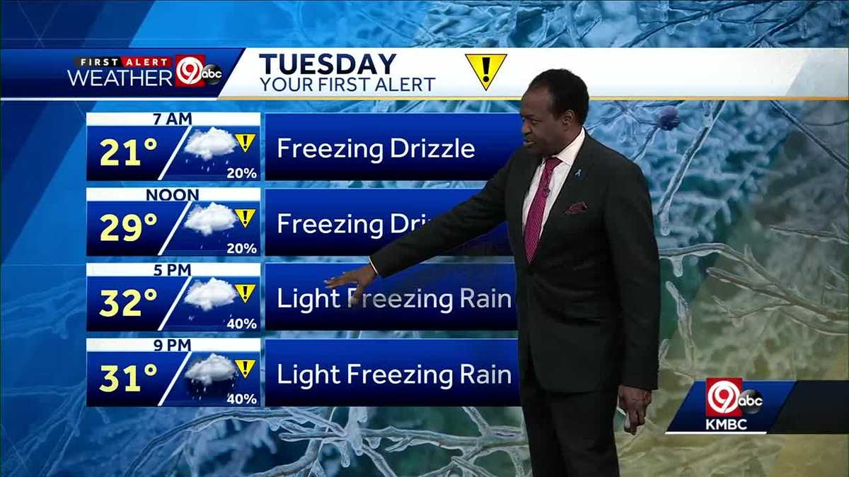Freezing drizzle, light freezing rain possible Tuesday