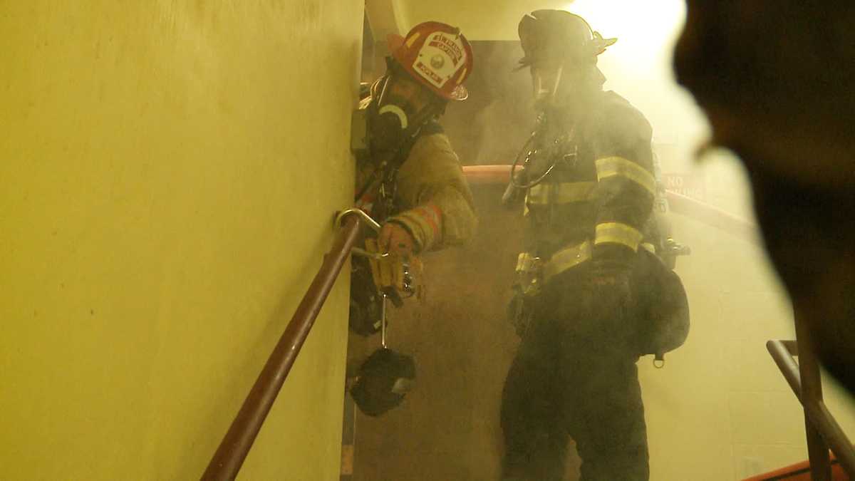Tall order: Firefighters get high-rise training