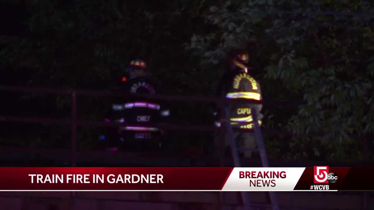 Railroad car catches fire in Gardner