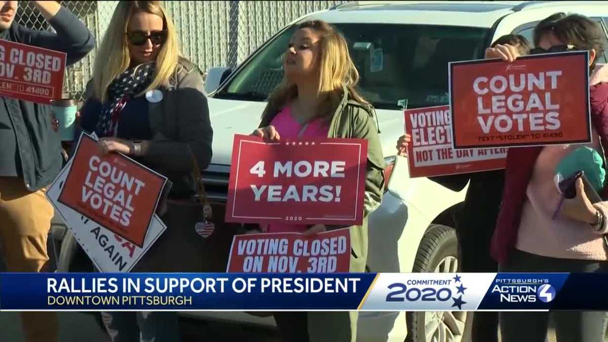 President Donald Trump supporters rally where ballots are being counted ...