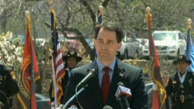 RAW: Gov. Walker speech at fallen officers ceremony
