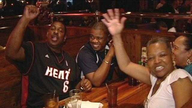 Heat fans gather to watch NBA Finals