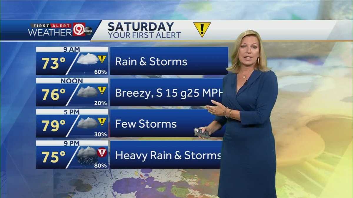 Slight risk for severe storms Saturday night Slight risk for severe storms Saturday night