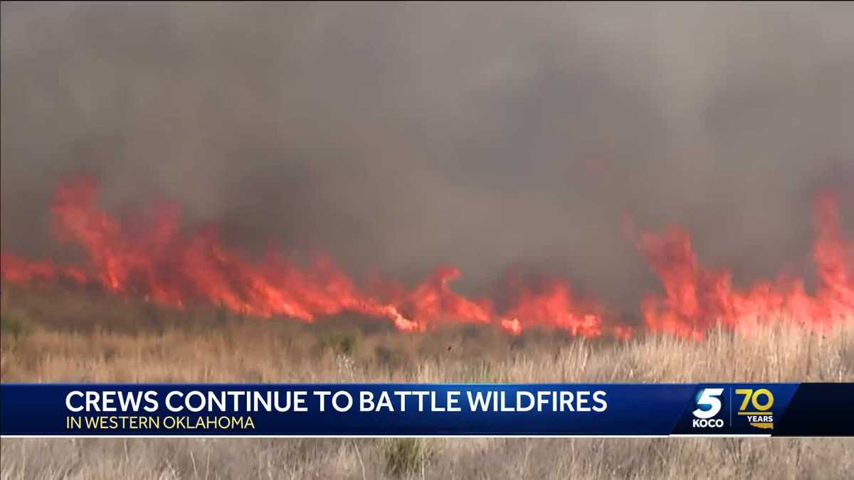 Crews work to contain wildfires in western Oklahoma