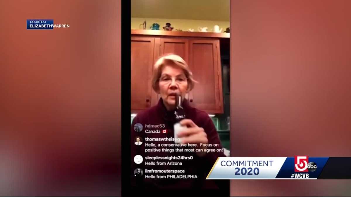 Elizabeth Warren drinks beer in Instagram live Q&A