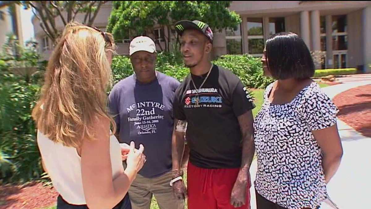 Martin County firefighter Jahwann McIntyre prepares to leave hospital