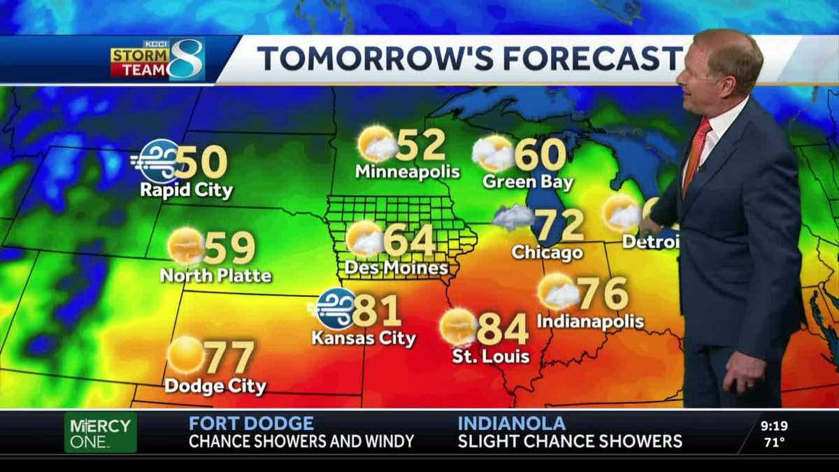 Wednesday weather cooler with some storms possible
