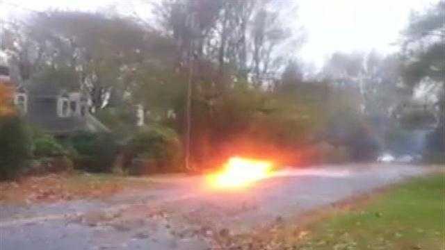 Downed wire burns in Westport