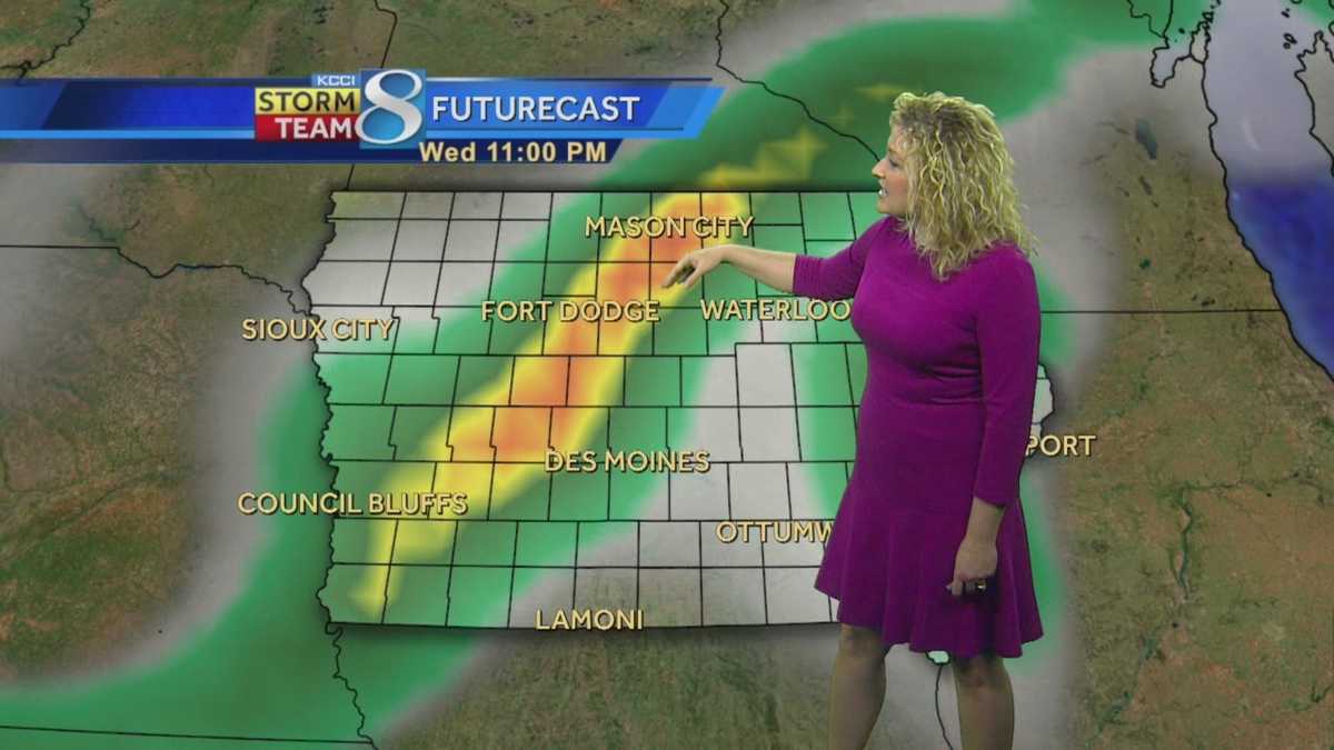 Updated timing for storms on Wednesday
