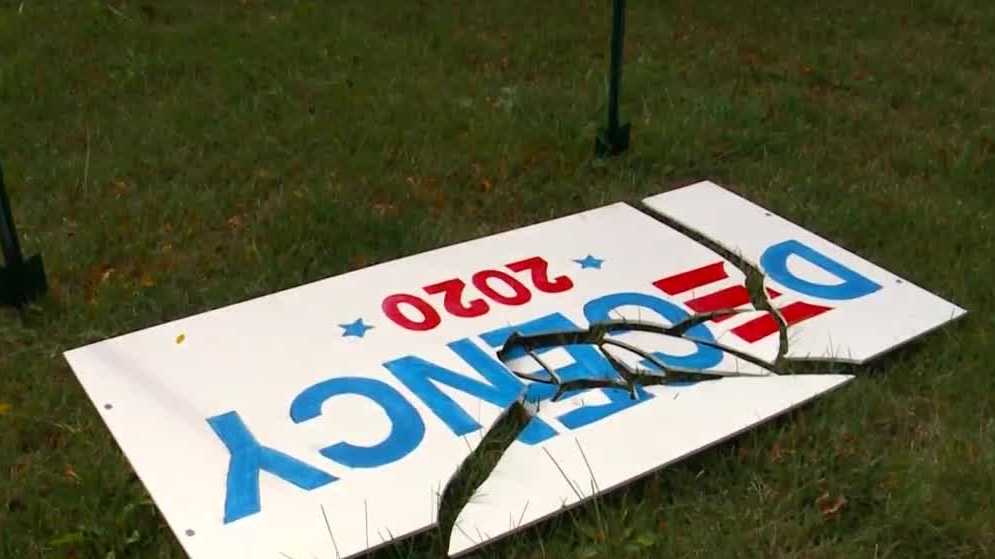 Police investigate political yard signs stolen, vandalized Police investigate political yard signs stolen, vandalized