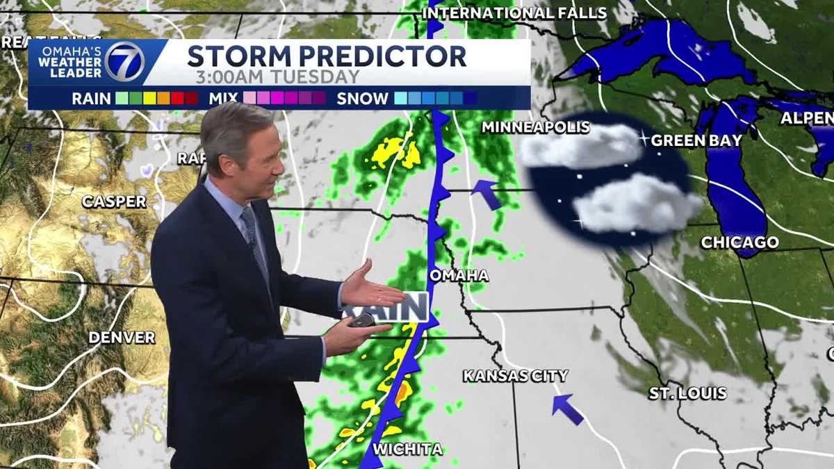 Rain ahead in the Omaha forecast Monday night and Tuesday