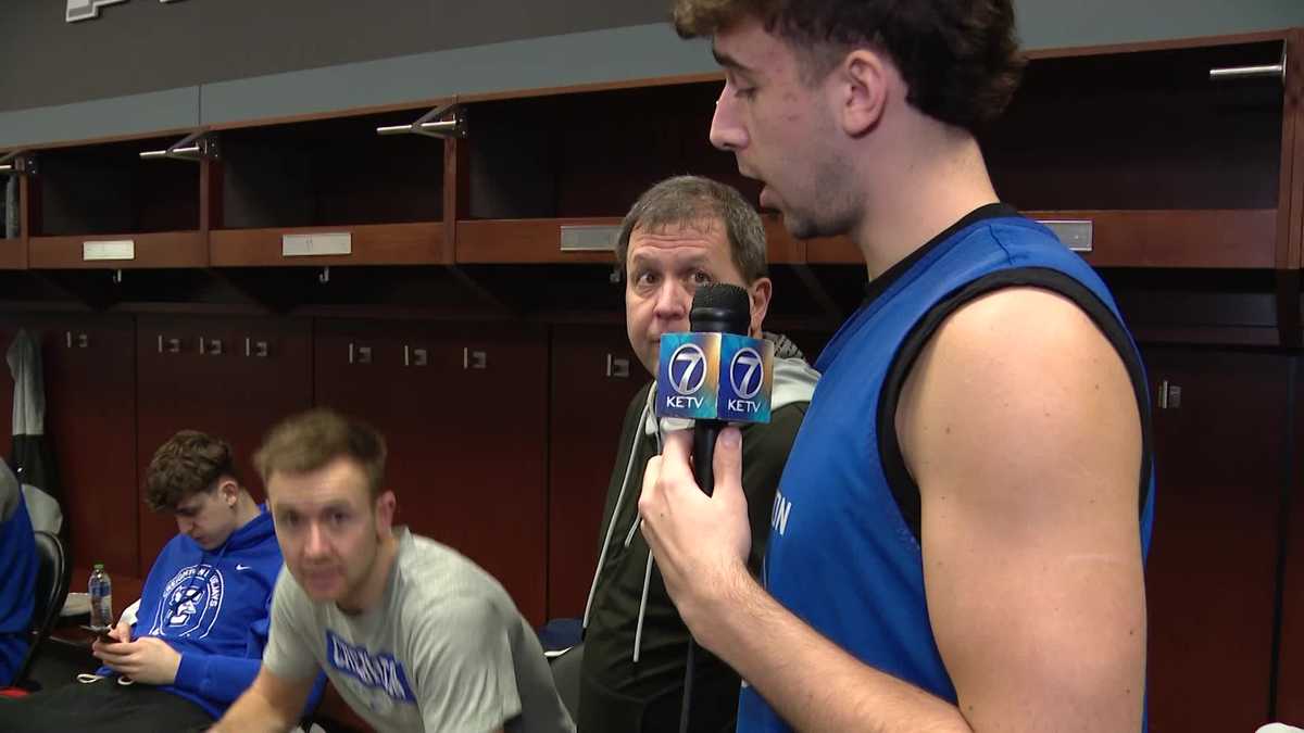 Creighton men's basketball players interview each other