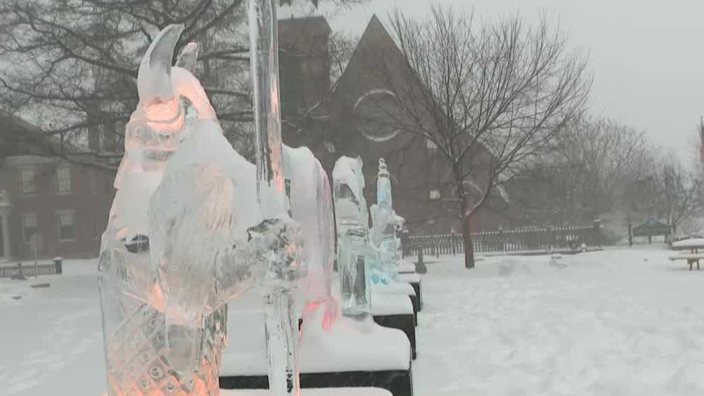 Some out enjoying winter weather as snow falls in Concord, NH