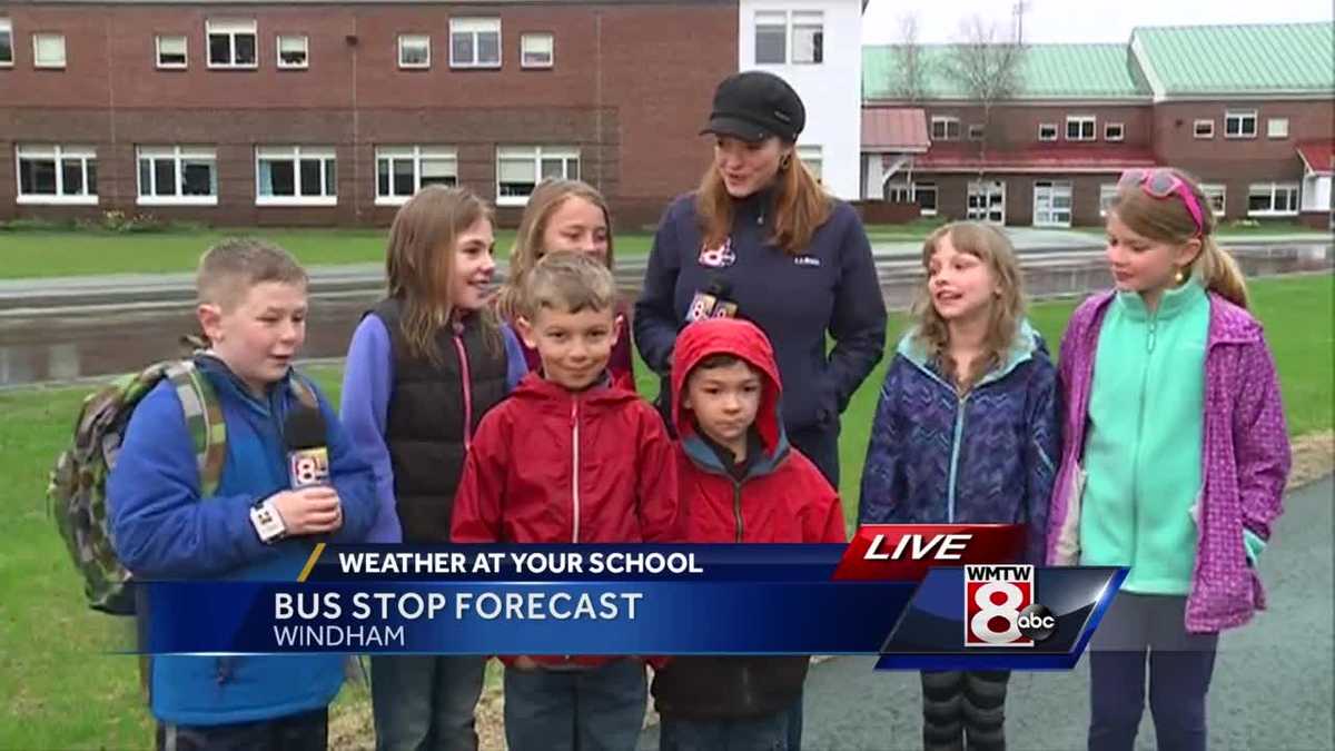 Windham Primary School students deliver bus stop forecast