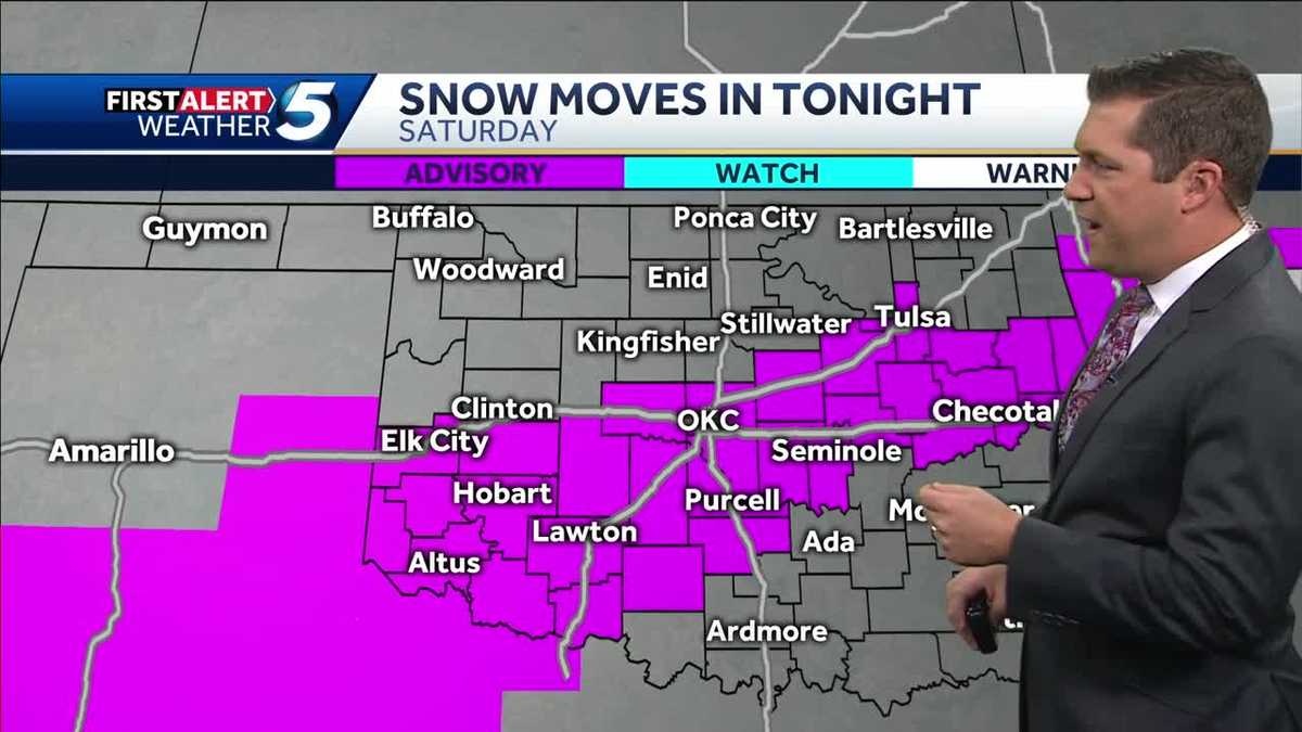 TIMELINE: Light wintry mix moving into parts of Oklahoma overnight