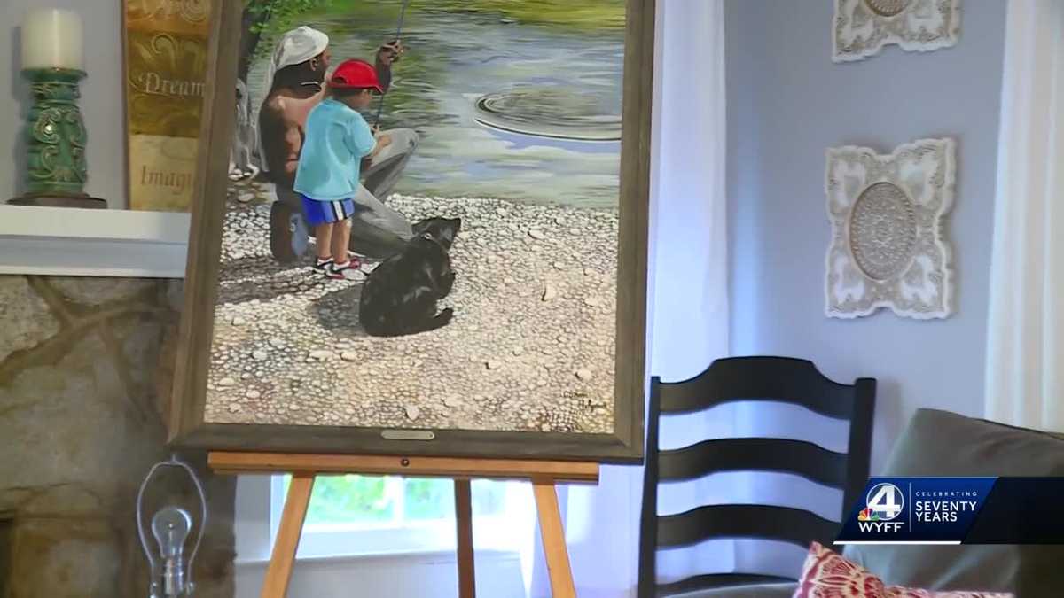 Upstate father reunited with painting of him and his son