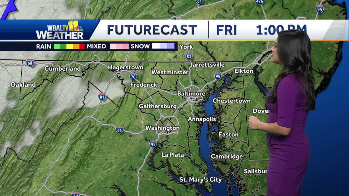 Breezy Friday with temps still in the 60's for Maryland