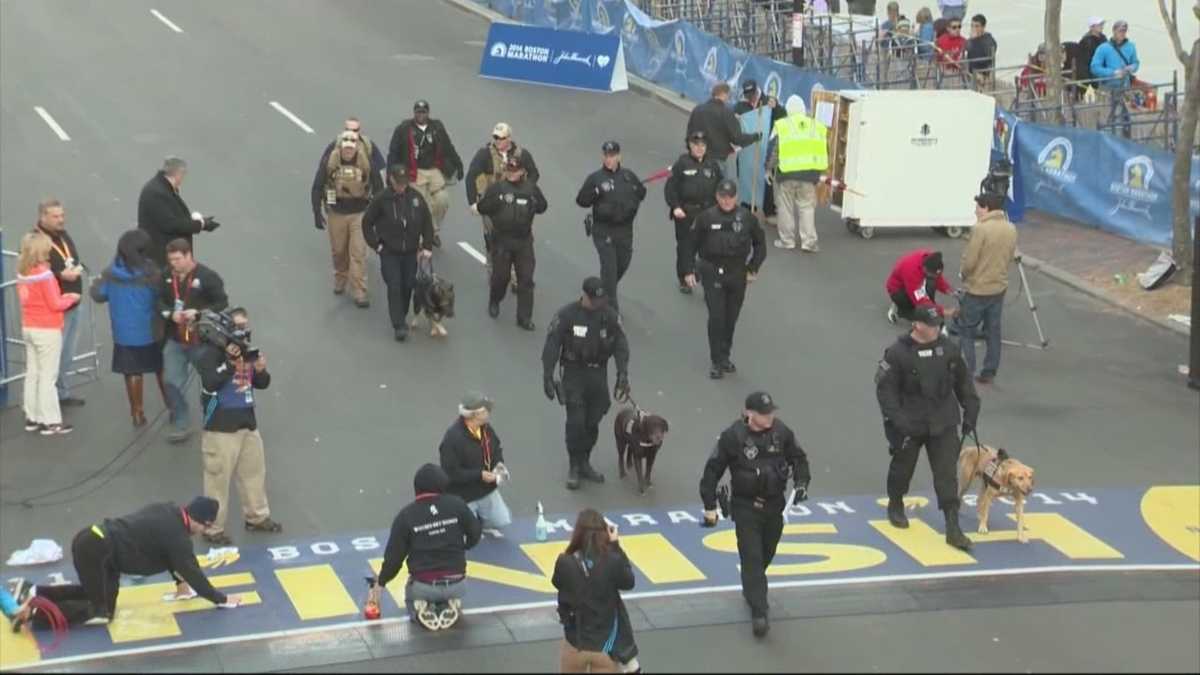 Boston Marathon runners, crowds met with tight security
