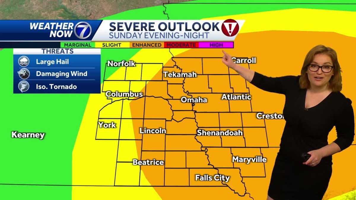 Severe storms likely Sunday evening Severe storms likely Sunday evening