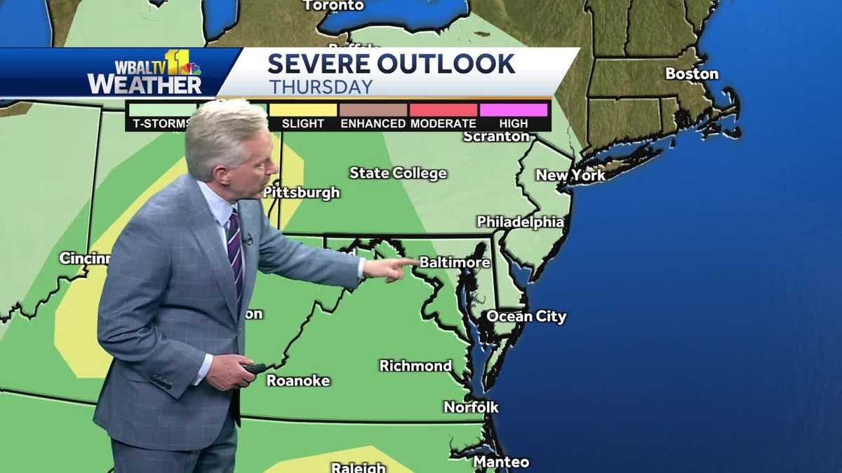 Maryland under severe weather risk later this week