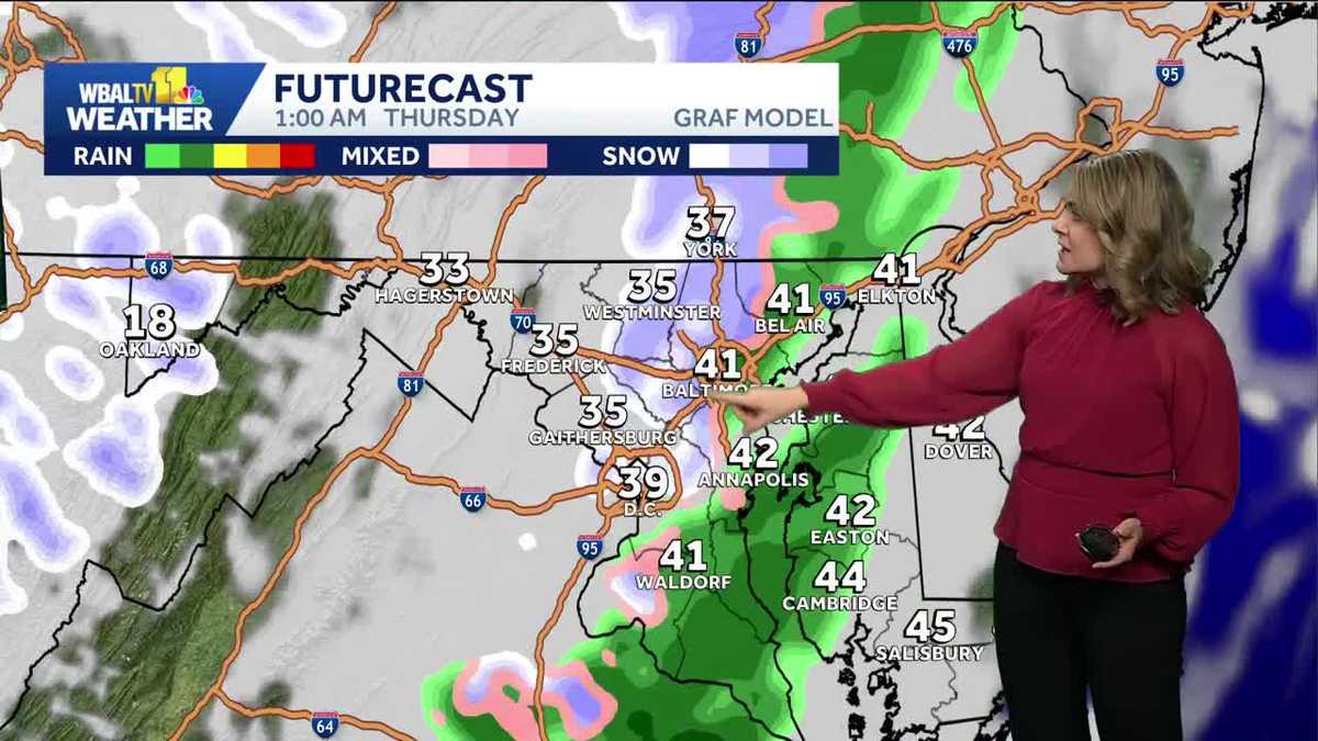 Baltimore Weather: Rain changing to snow Wednesday night