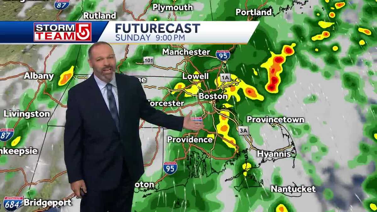 Video: Heavy rain moving through, making for slow slog on roads