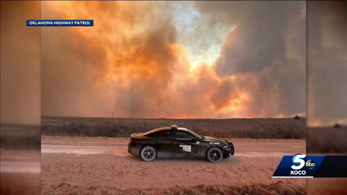 Crews battle large fire in northwest Oklahoma as danger continues