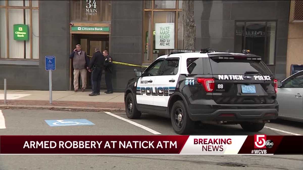 Natick police search for suspect in armed robbery at ATM