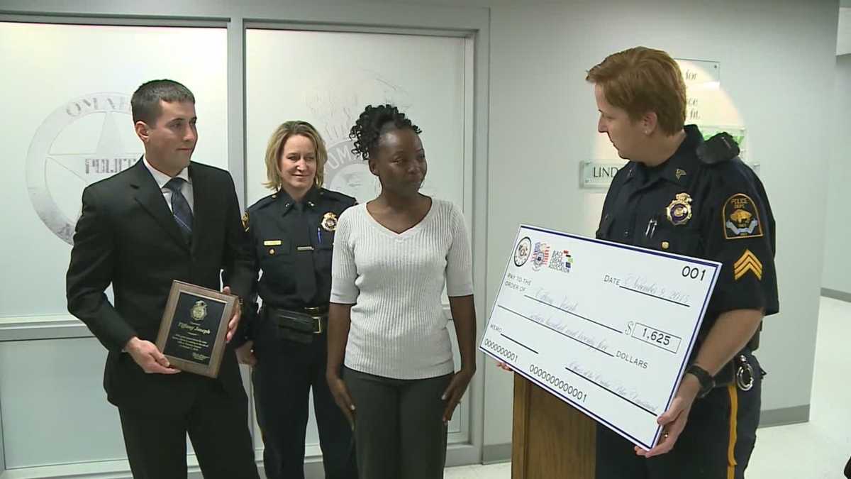 Woman honored by OPD after helping assaulted officer