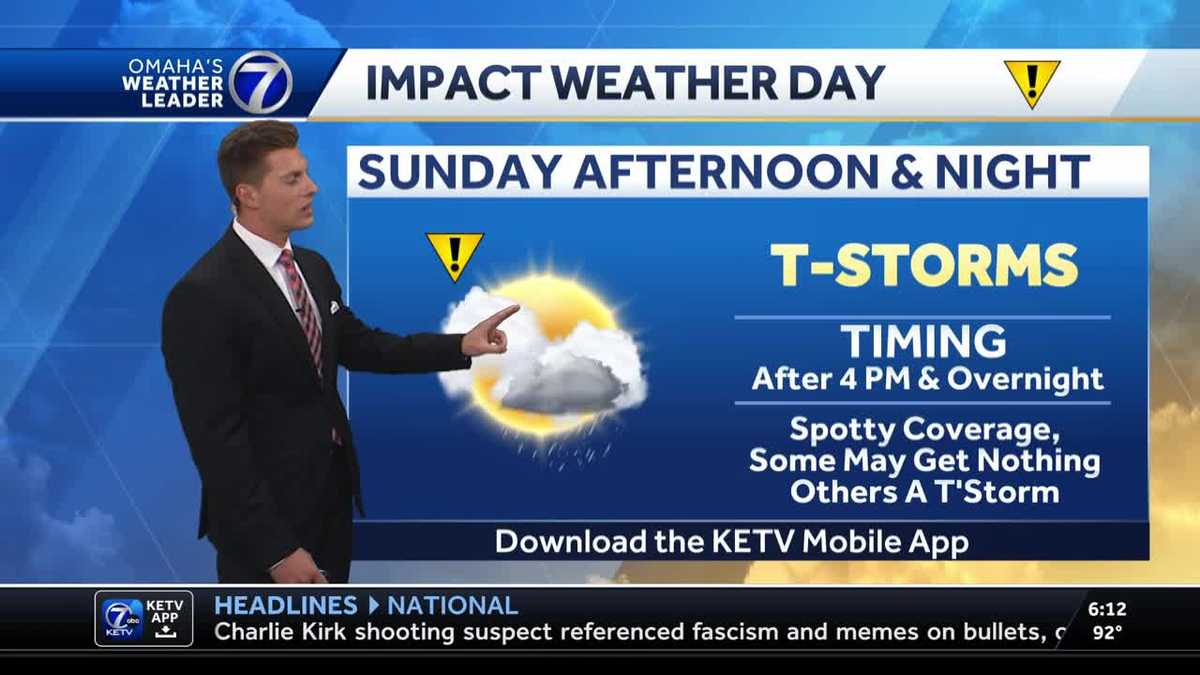 Storm chance Sunday afternoon and night