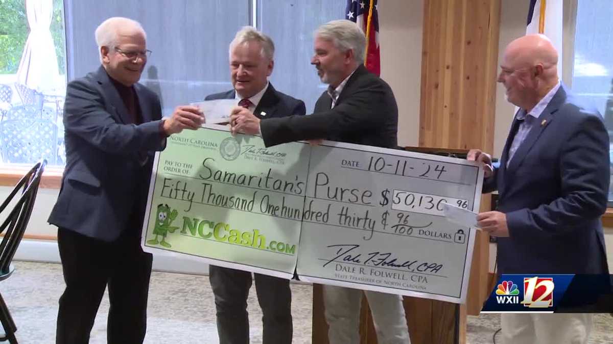 $50,000 to Samaritan's Purse from unclaimed checks NC Treasury
