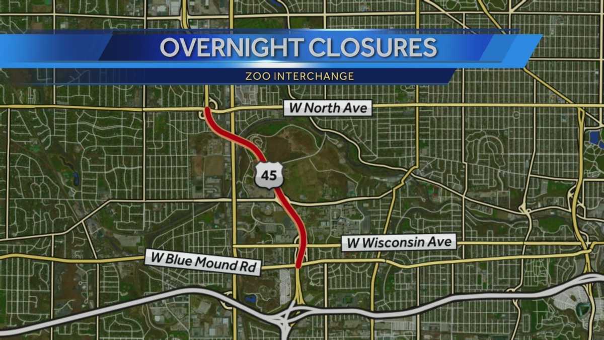 Part of US 45 closes overnight in Zoo Interchange