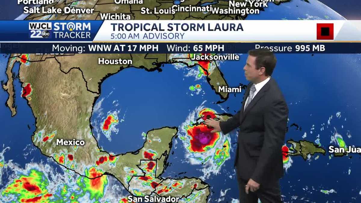 Hot throughout the week and the latest Hurricane Laura track