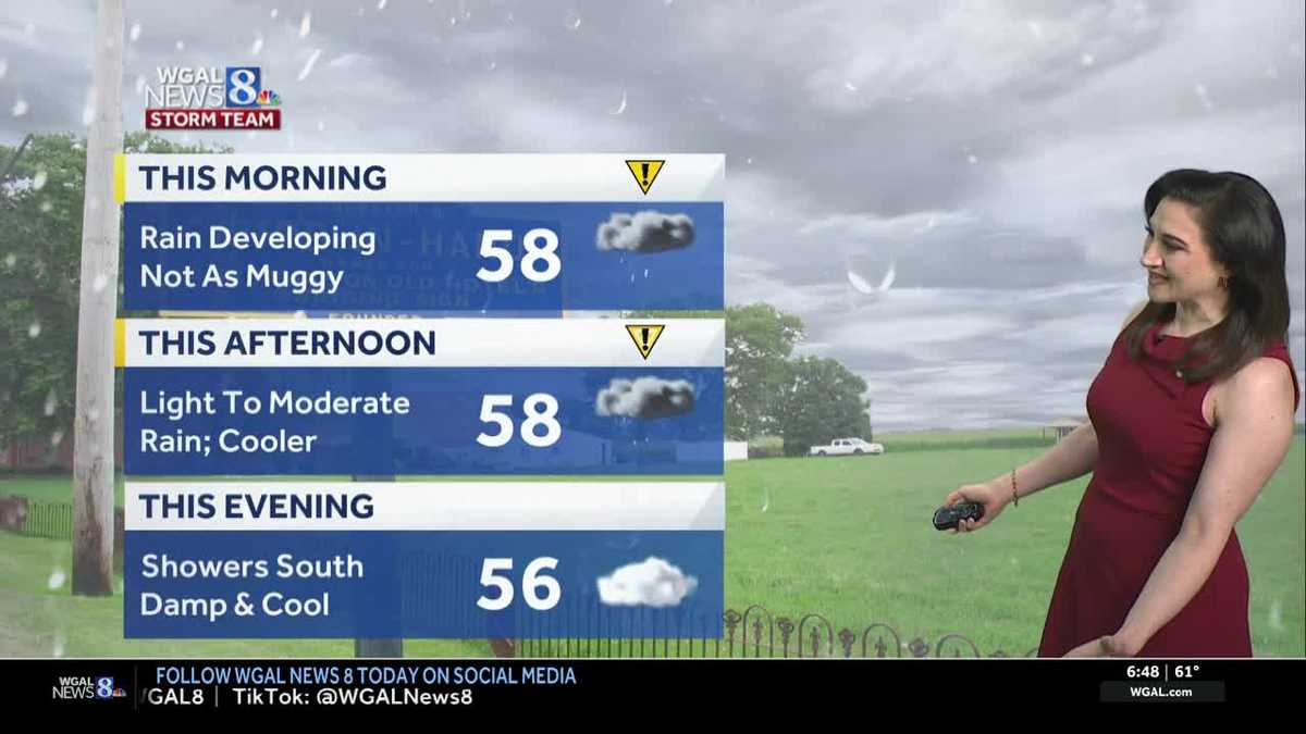 Light to moderate rain today, rainy start to the holiday weekend