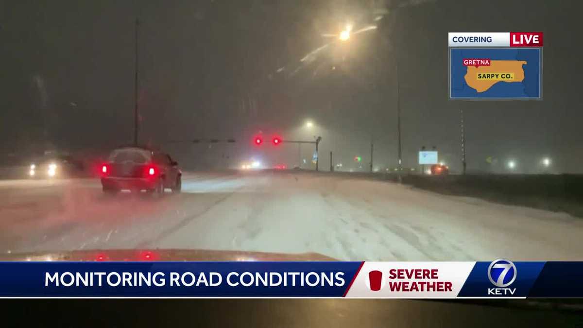 Monday morning snow causes slick spots, low visibility