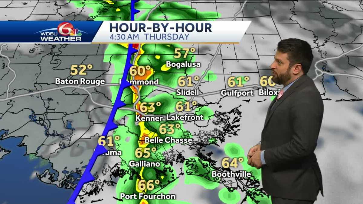Clouds increase Wednesday, cold front and rain Thursday