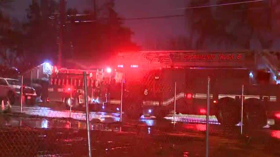 Sacramento Fire Department responds to attic fire during storm