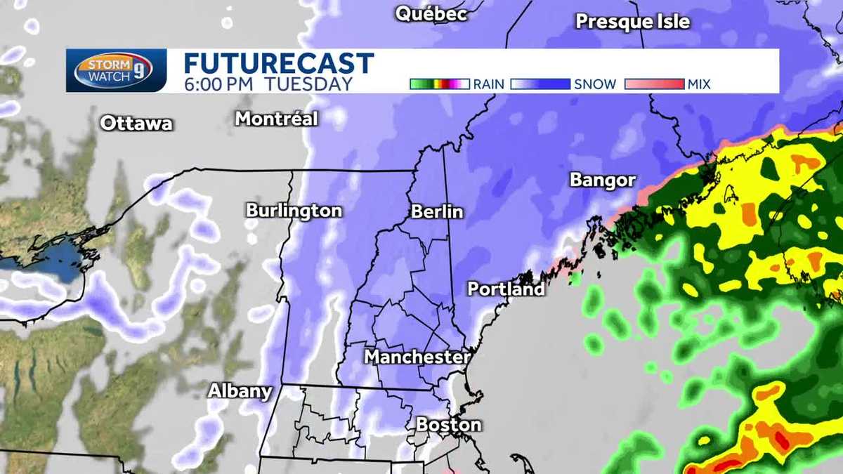 New Hampshire hourly snow maps: When will snow end?